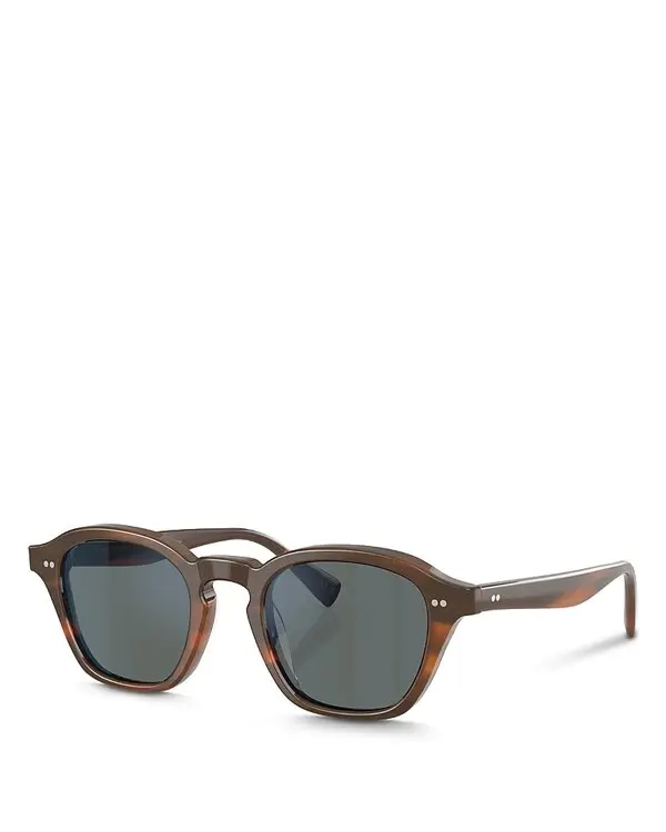 Oliver Spencer Eyles Square Sunglasses - Blue Brown