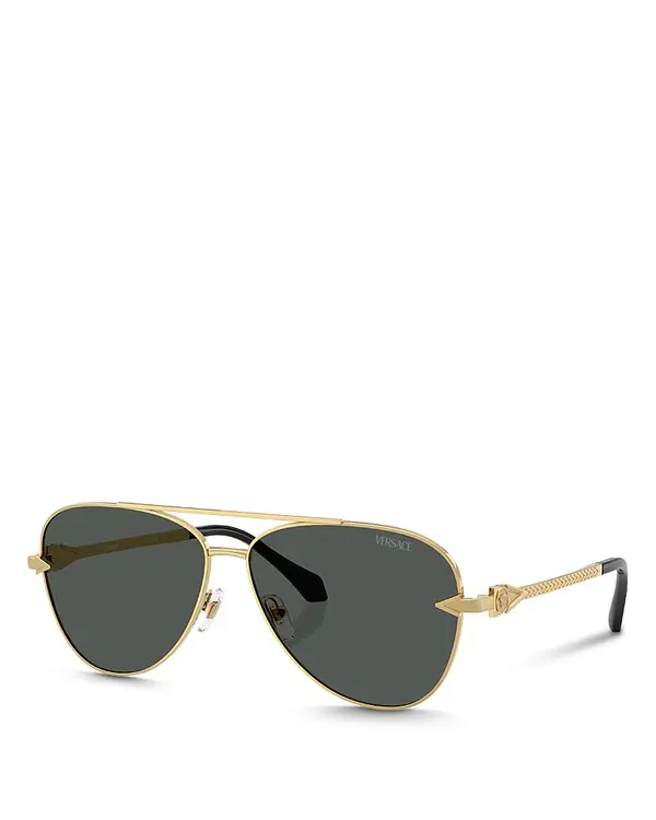 Versace Ve2283 Aviator Sunglasses - Gold