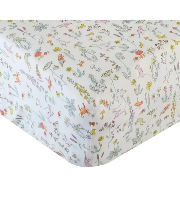 COCO & WOLF Liberty Fabric Print Fitted Sheet, Crib - Theo Pink