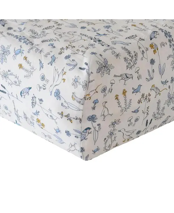 COCO & WOLF Liberty Fabric Print Fitted Sheet - Theo Blue