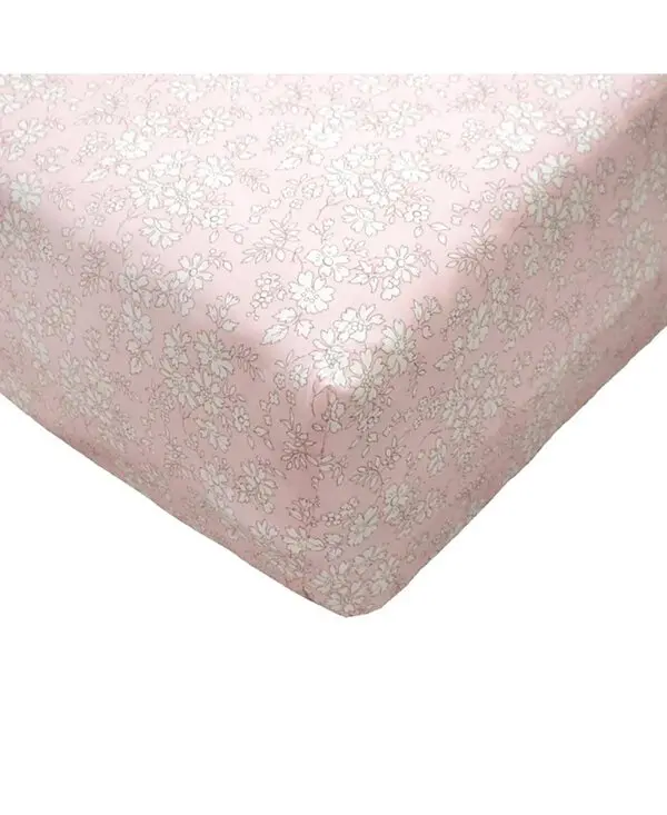 COCO & WOLF Liberty Fabric Print Fitted Sheet - Capel Pink