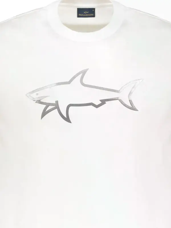 Paul & Shark Reflective Shark-print Cotton T-shirt