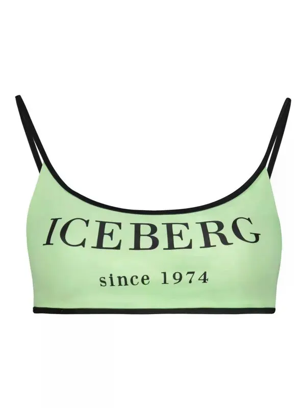 Iceberg Logo-print Bikini Top - Green