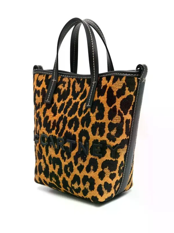 Stella McCartney Leopard-jacquard Bucket Bag - Brown