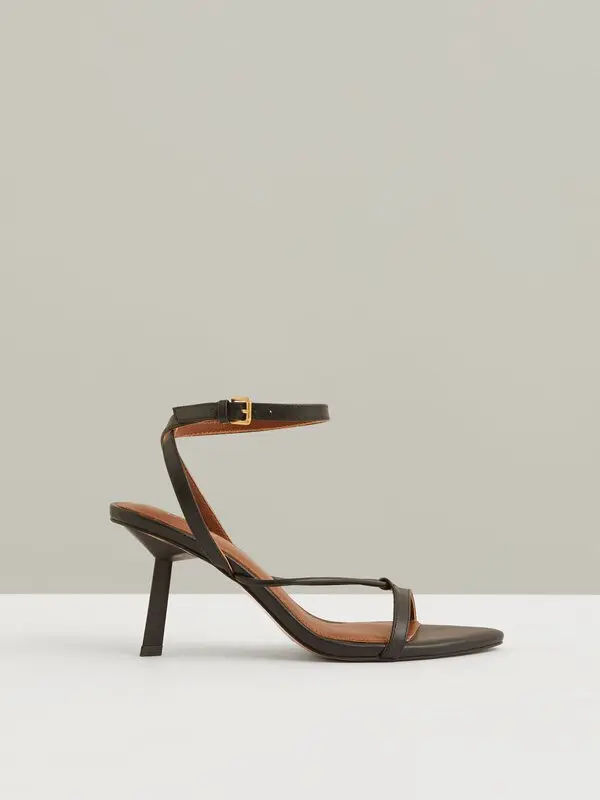REISS Ashley Leather Strappy Heeled Sandals