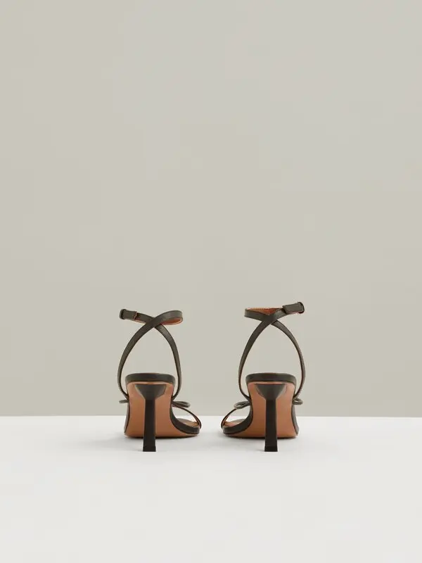 REISS Ashley Leather Strappy Heeled Sandals