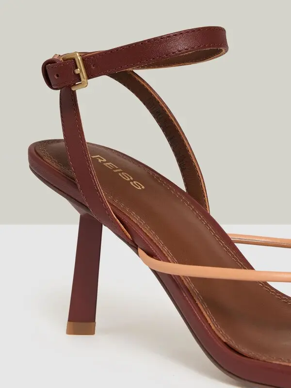 REISS Ashley Leather Heeled Sandals