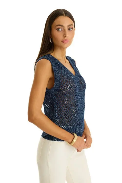 THE NOLI SHOP Addison Sequin Crochet Top