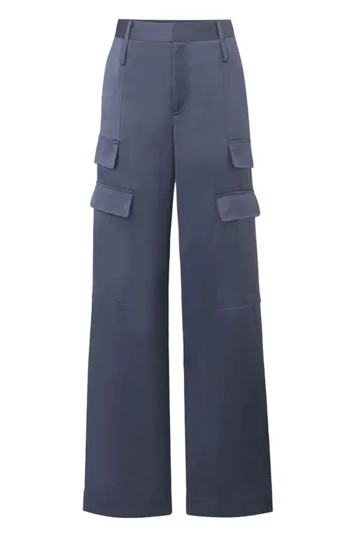 THE NOLI SHOP Milan Satin Cargo Pant - Navy