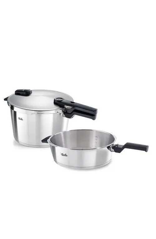 FISSLER Vitaquick Premium Pressure Cooker Set And Glass Lid - Stainless Steel
