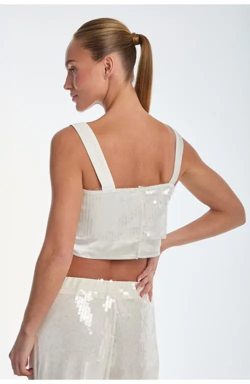 THE NOLI SHOP Noli Yoga Zoey Sequin Crop Top - Pearl