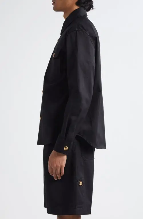 Versace Cotton Gabardine Overshirt - Black