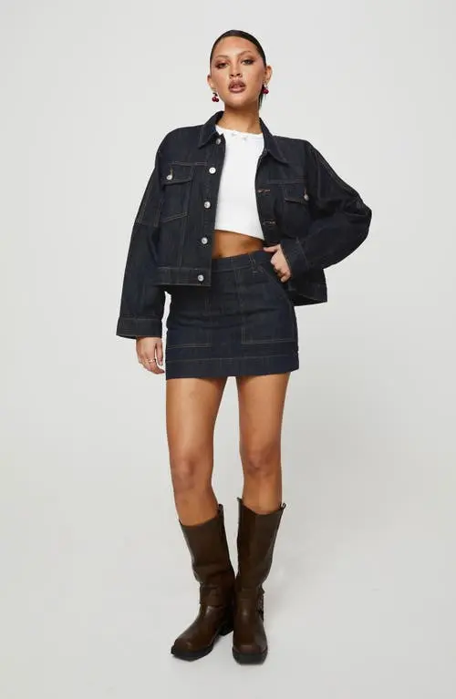 Princess Polly Hughes Patch Pocket Denim Miniskirt