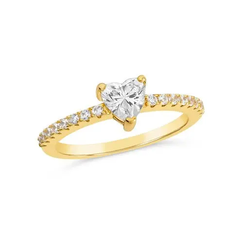 ANNA ZUCKERMAN Diamond Crystalline Heart Ring - Yellow Gold