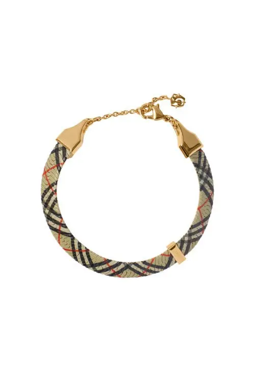 Burberry Check Print Chain Bracelet - Gold/sand