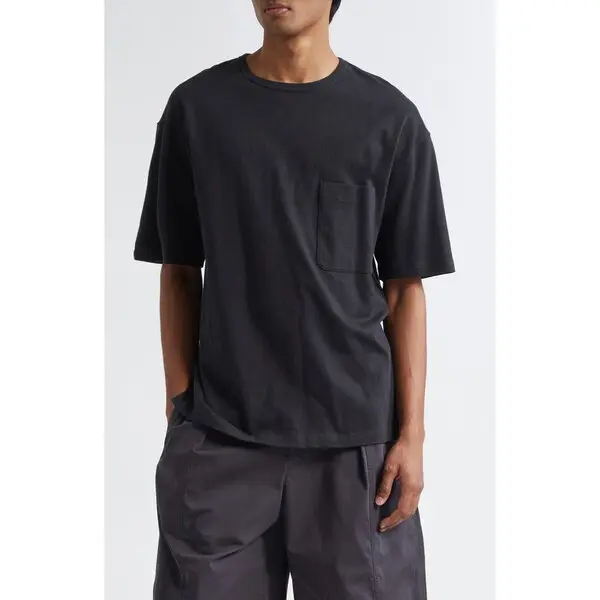 LEMAIRE Boxy Cotton & Linen T-shirt - Jet Black