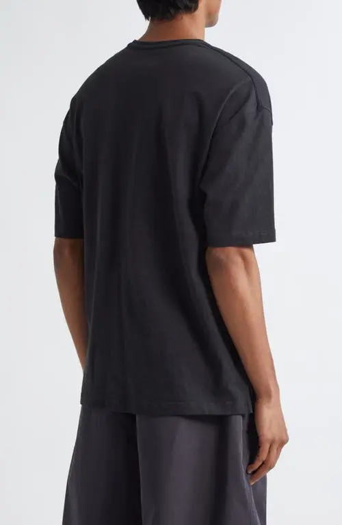 LEMAIRE Boxy Cotton & Linen T-shirt - Jet Black
