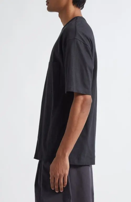 LEMAIRE Boxy Cotton & Linen T-shirt - Jet Black