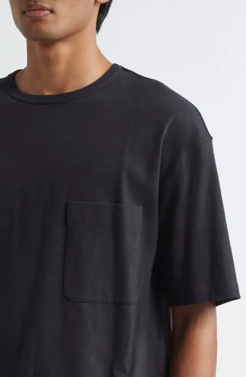 LEMAIRE Boxy Cotton & Linen T-shirt - Jet Black