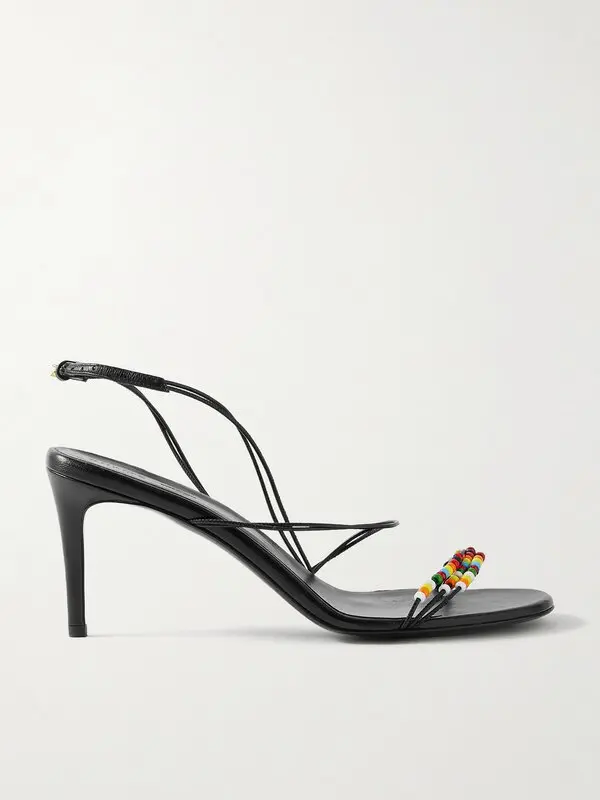 Khaite Loop Bead-embellished Leather Sandals