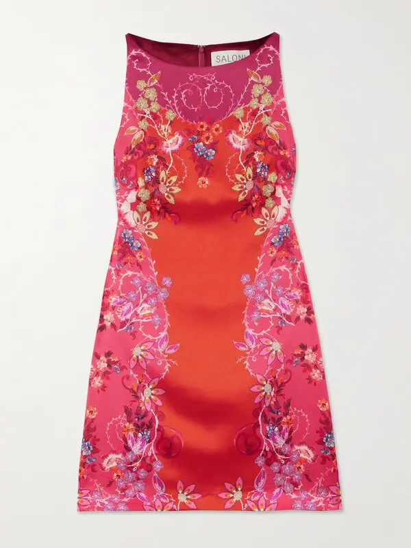 Saloni Alba-b Printed Mini Dress