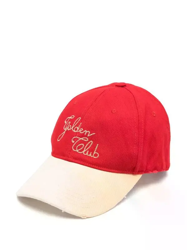  Two-Tone Red Baseball Cap with Black Embroidered Logo golden-goose-deluxe-brand-  main image 3