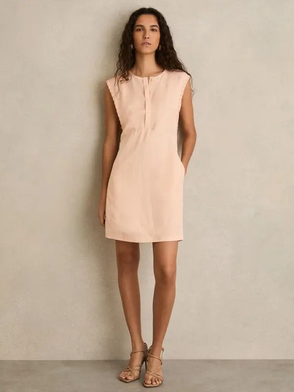 REISS Fawn Whipstitch Shift Dress