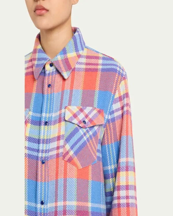 GOD'S TRUE CASHMERE Creator Tartan Cashmere Button-down Shirt - Redpat