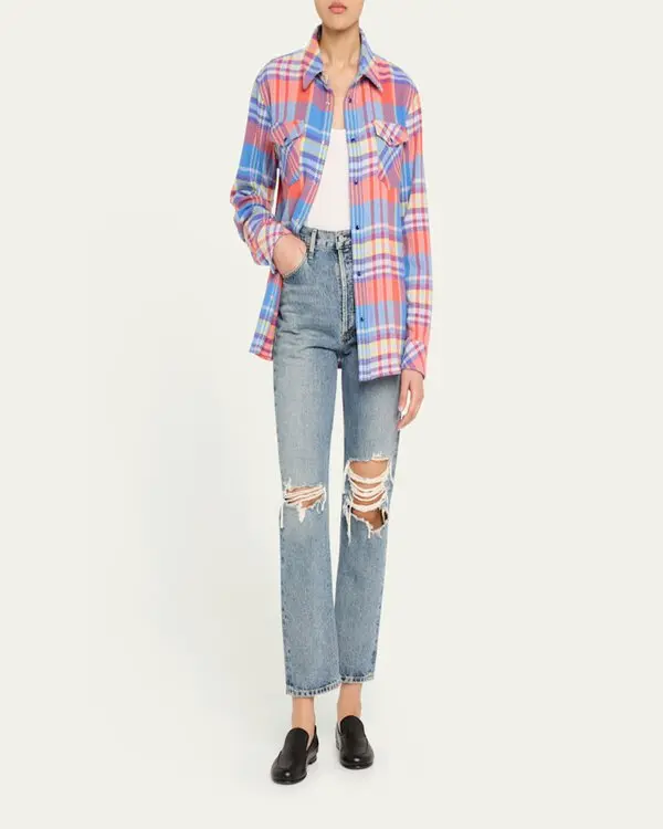 GOD'S TRUE CASHMERE Creator Tartan Cashmere Button-down Shirt - Redpat