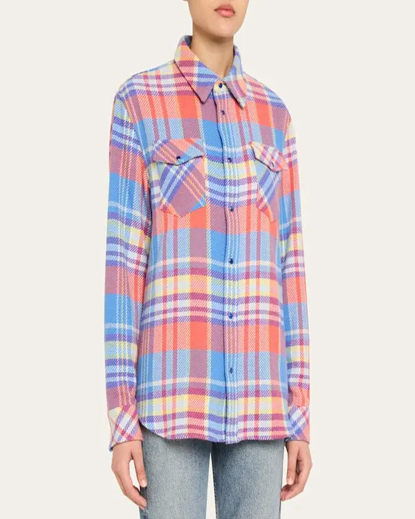 GOD'S TRUE CASHMERE Creator Tartan Cashmere Button-down Shirt - Redpat