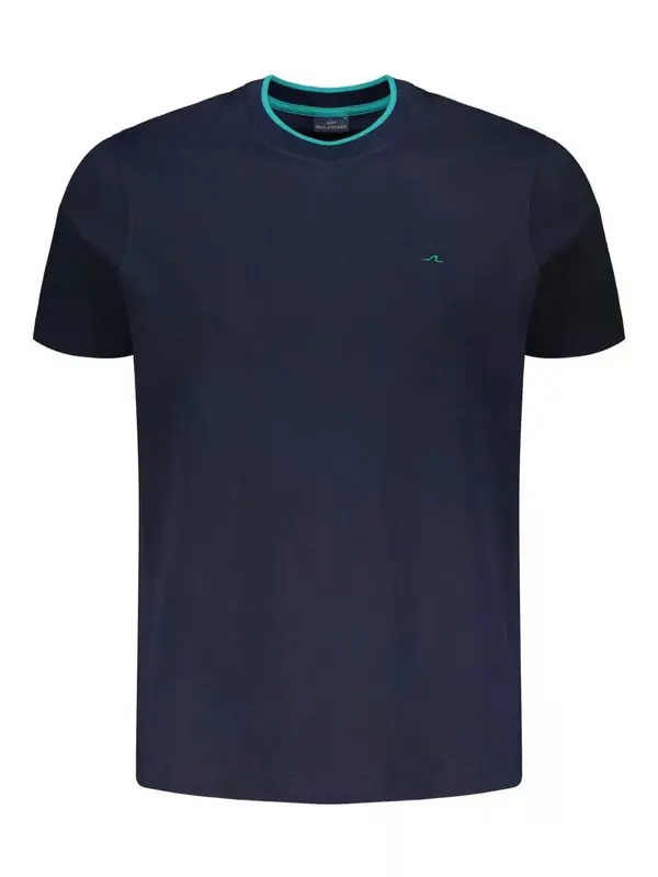 Paul & Shark Contrast-detail Cotton T-shirt - Blue