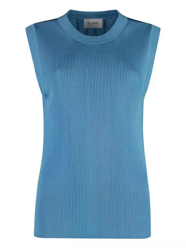 St. John Ribbed Knit Tank Top