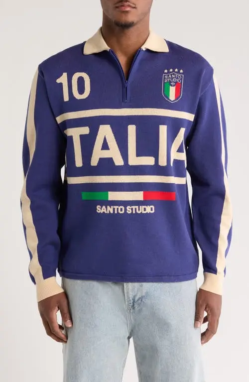 SANTO STUDIO Team Italia Half-zip Pullover - Navy
