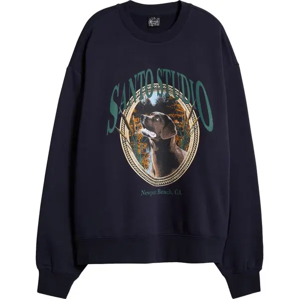 SANTO STUDIO Spirit Of Newport Crewneck Sweater - Navy