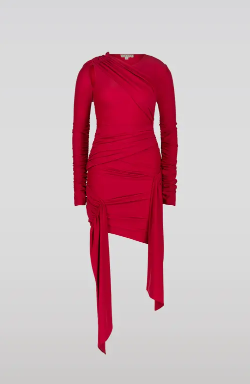 SAEMDI Sporty Jersey Mini Dress - Red