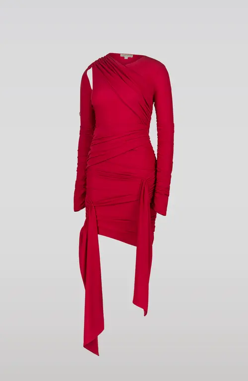 SAEMDI Sporty Jersey Mini Dress - Red