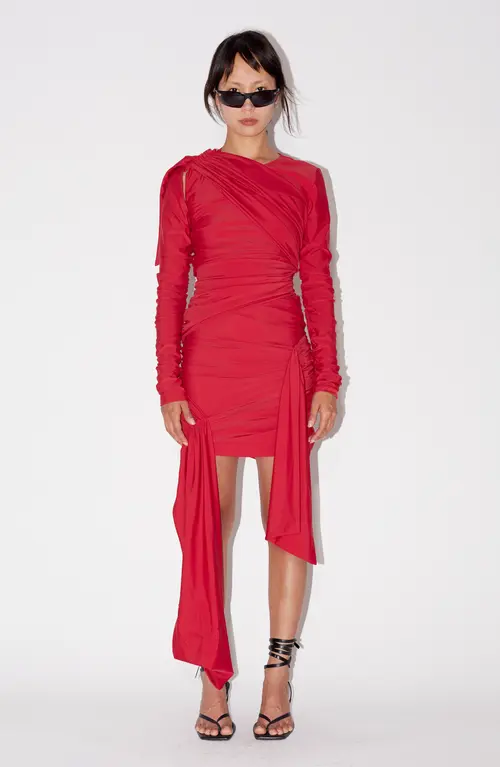 SAEMDI Sporty Jersey Mini Dress - Red