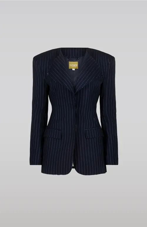 SAEMDI Pinstripe Suit Jacket