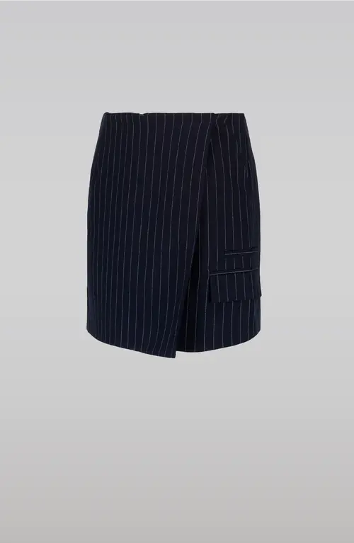 SAEMDI Pinstripe Mini Skirt