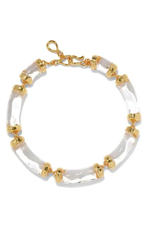 Alexis Bittar Liquid Lucite® Pillow Link Necklace - Clear/ Gold