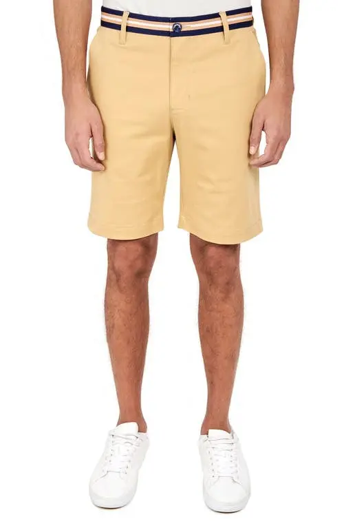 CON.STRUCT Slim Fit Cotton Stretch Solid Shorts - Tan