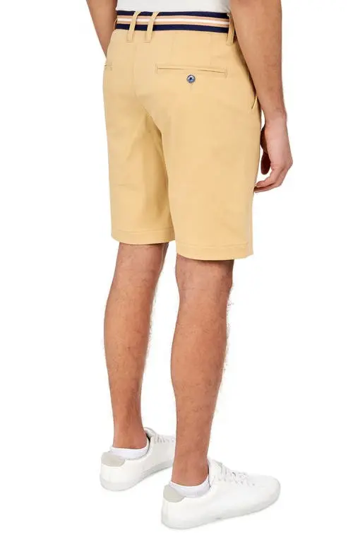 CON.STRUCT Slim Fit Cotton Stretch Solid Shorts - Tan