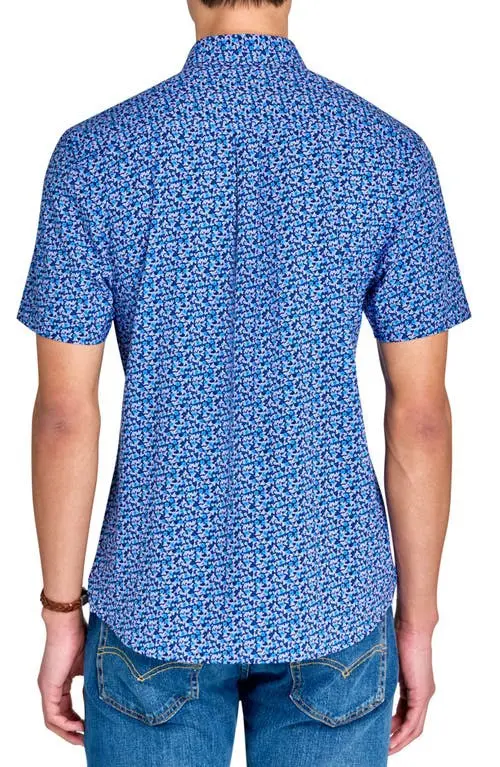 CON.STRUCT Slim Fit Clustered Floral Recycled 4-way Stretch Performance Short Sleeve Shirt