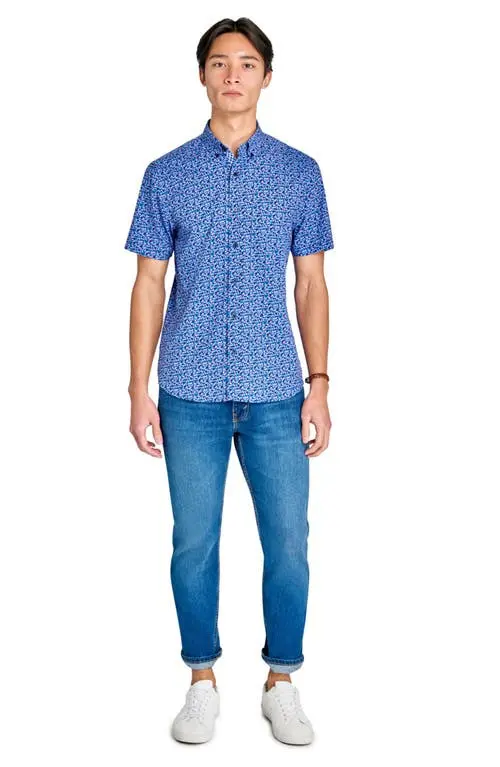 CON.STRUCT Slim Fit Clustered Floral Recycled 4-way Stretch Performance Short Sleeve Shirt
