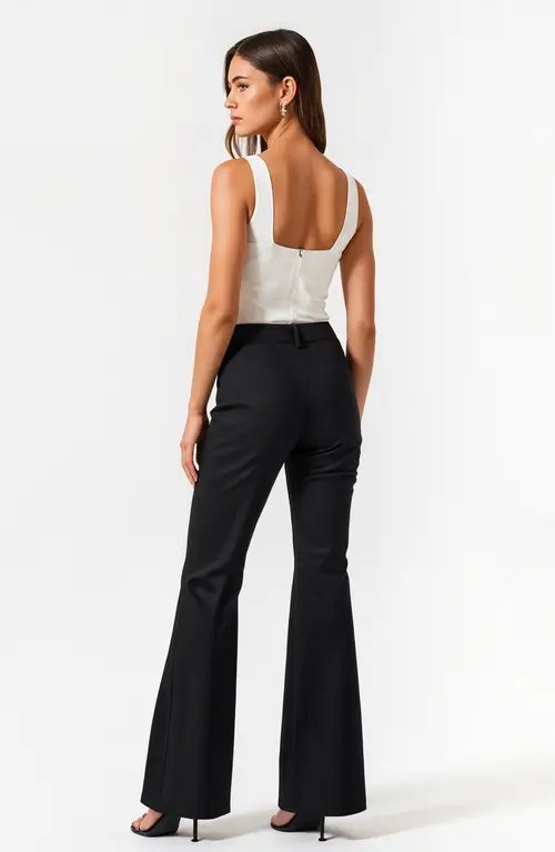 MODENAIRE High-waisted Wide-leg Tailored Trousers