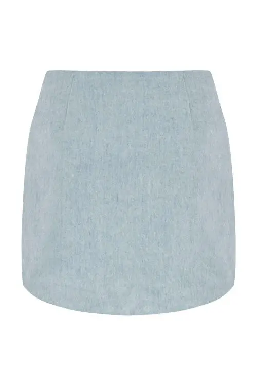 JENDUE Marvel Denim Mini Skirt With Zipper Detail