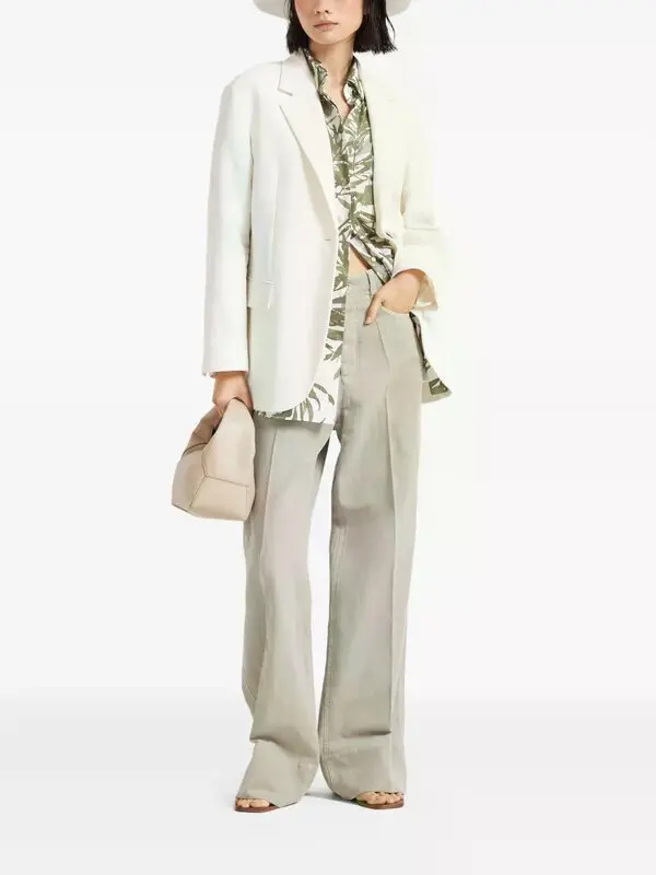 Brunello Cucinelli Silk Leaf-print Shirt