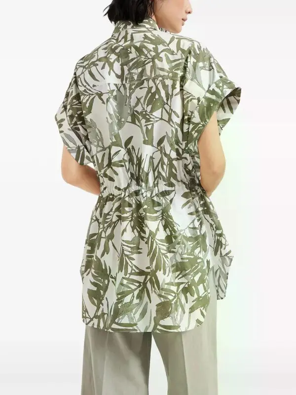 Brunello Cucinelli Silk Leaf-print Shirt