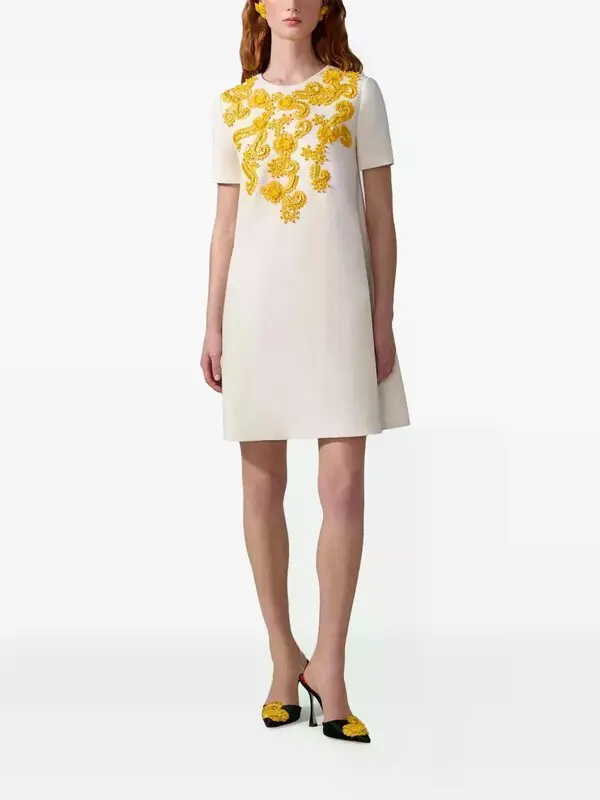 Carolina Herrera Embroidered Mini Dress In White - 50% Off