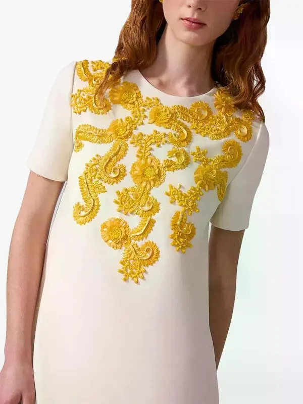 Carolina Herrera Embroidered Mini Dress In White - 50% Off | Editorialist